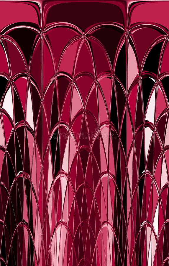 Vivid Red Art Deco Style Smooth Curved Designs Stock Illustration ...