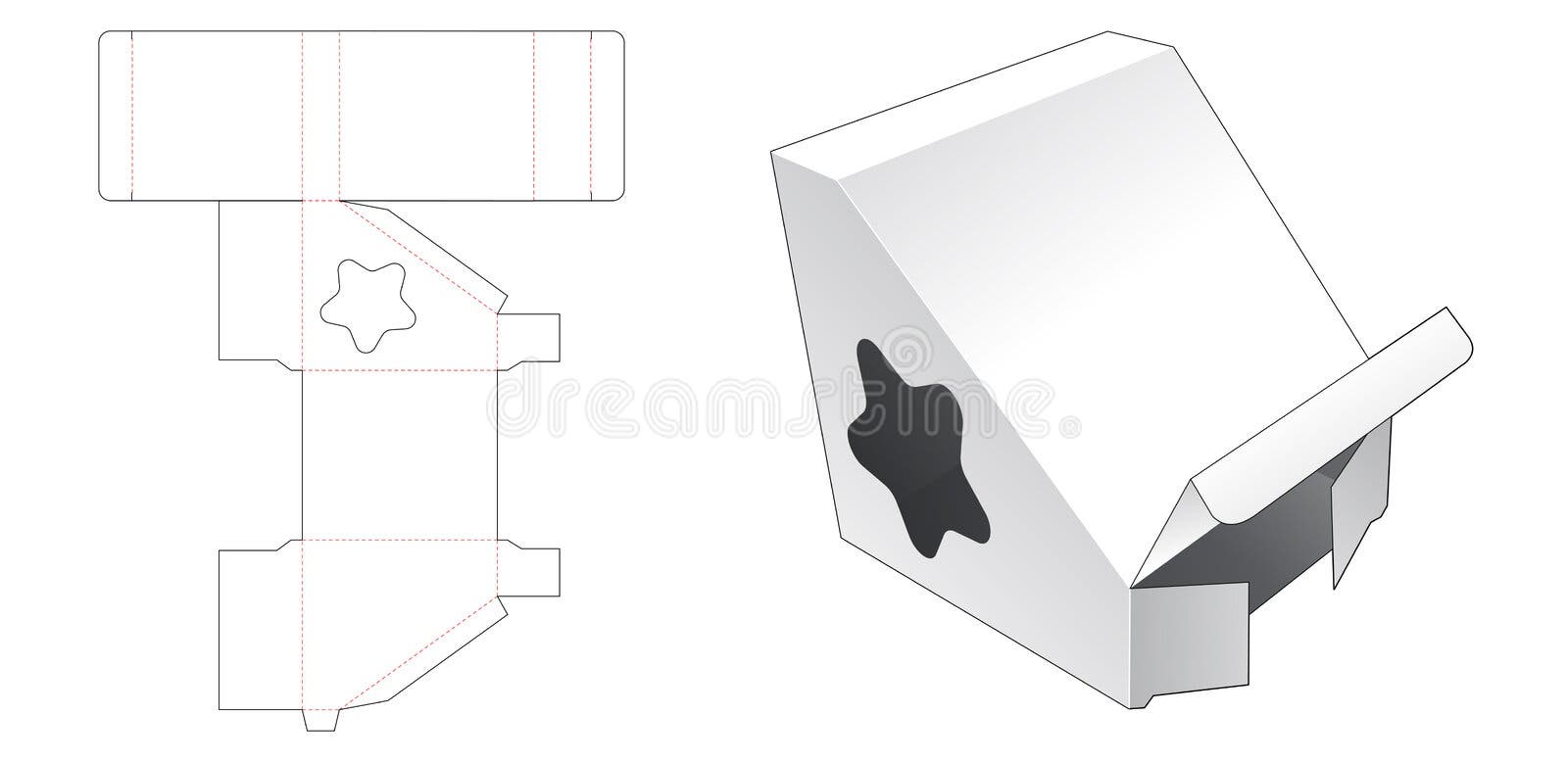 Triangular Shaped Snack Container with Stenciled Pattern Die Cut ...