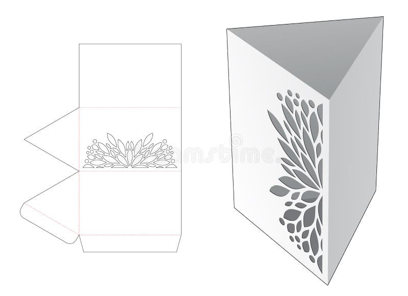 Triangular Shaped Snack Container with Stenciled Pattern Die Cut ...