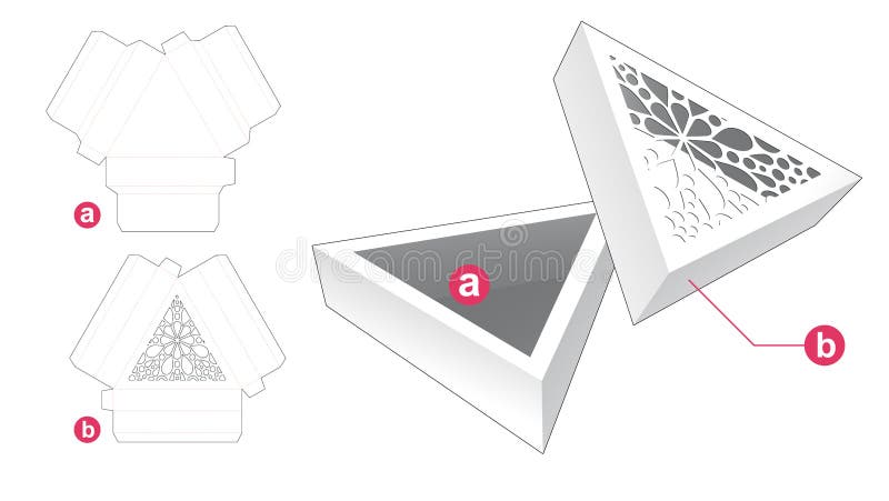 Triangular Shaped Snack Container with Stenciled Pattern Die Cut ...