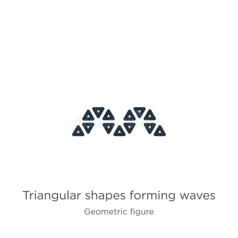 Triangular Shapes Forming Waves Icon. Thin Linear Triangular Shapes ...