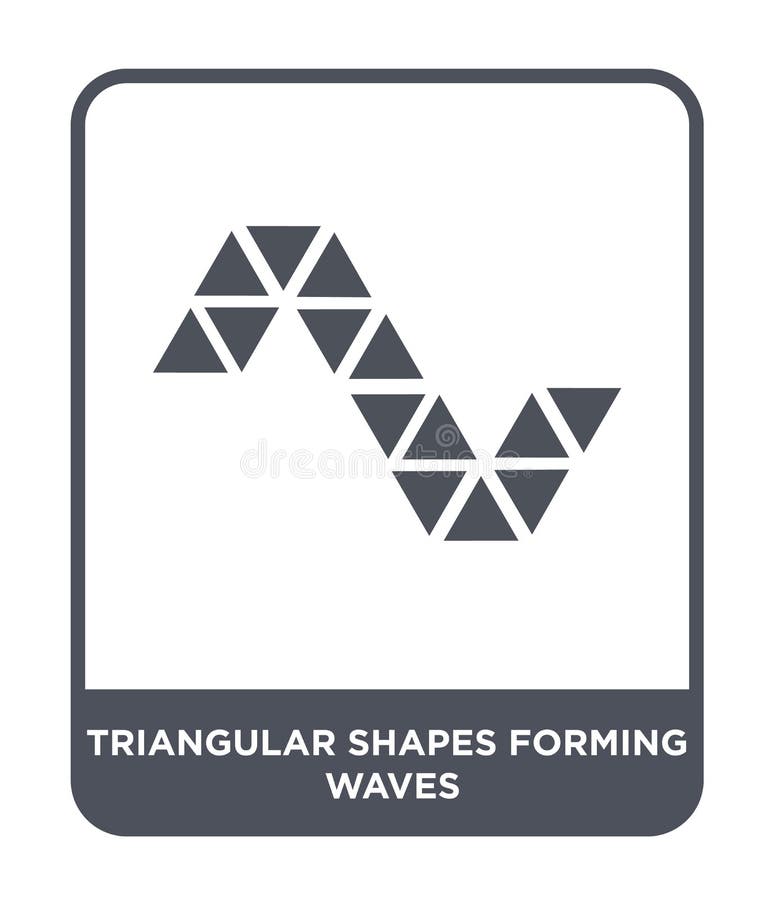 Triangular Shapes Forming Waves Icon in Trendy Design Style. Triangular ...