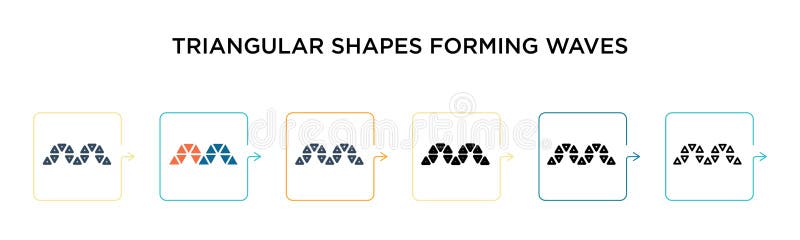 Triangular Shapes Forming Waves Vector Icon in 6 Different Modern ...