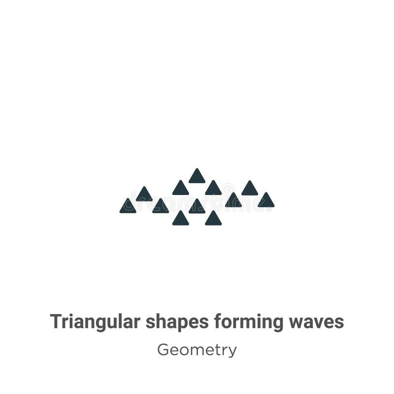 Triangular Shapes Forming Waves Vector Icon on White Background. Flat ...