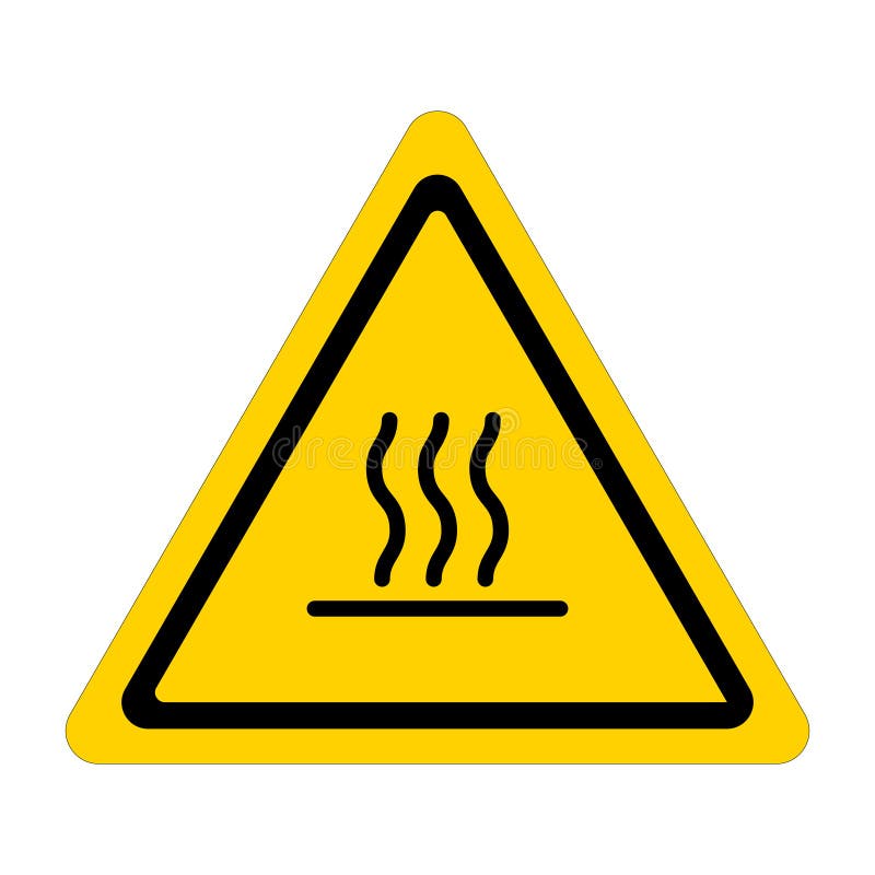 Triangular Sign Danger Hot Surfaces Inside Avoid Contact Burn Stock ...