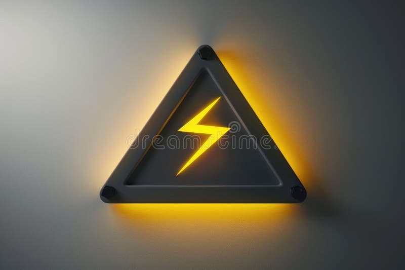 A Triangular Sign with a Lightning Bolt Symbol. Suitable for Safety and ...