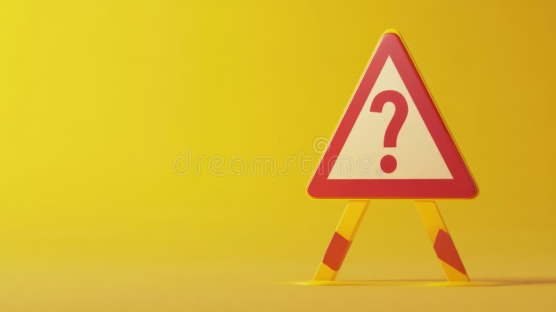 A Triangular Sign with a Question Mark on it Stock Illustration ...