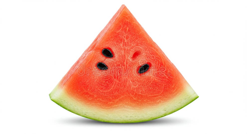 A Triangular Slice of Watermelon (Citrullus Lanatus) is Shown Against a ...