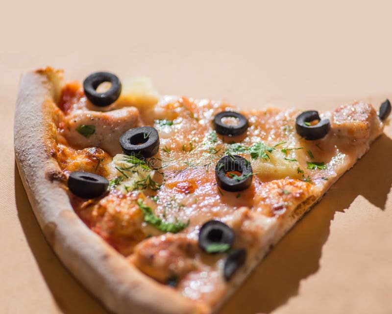 Triangular slices of pizza stock image. Image of bright - 211695783