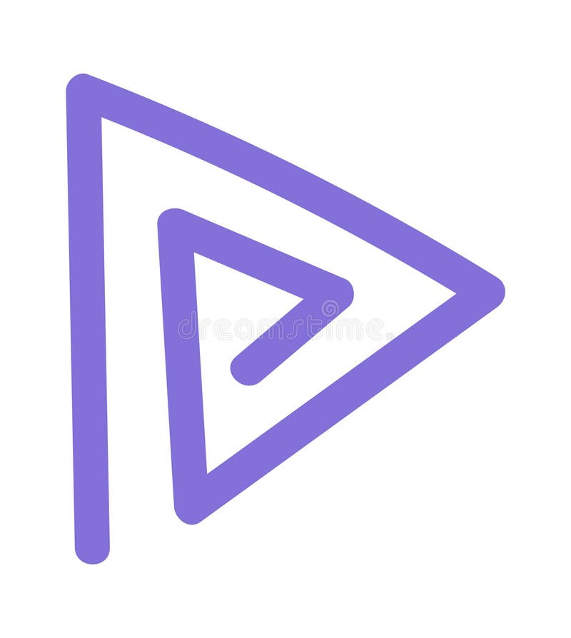 Triangular Squiggle Outline Color Doodle Stock Vector - Illustration of ...