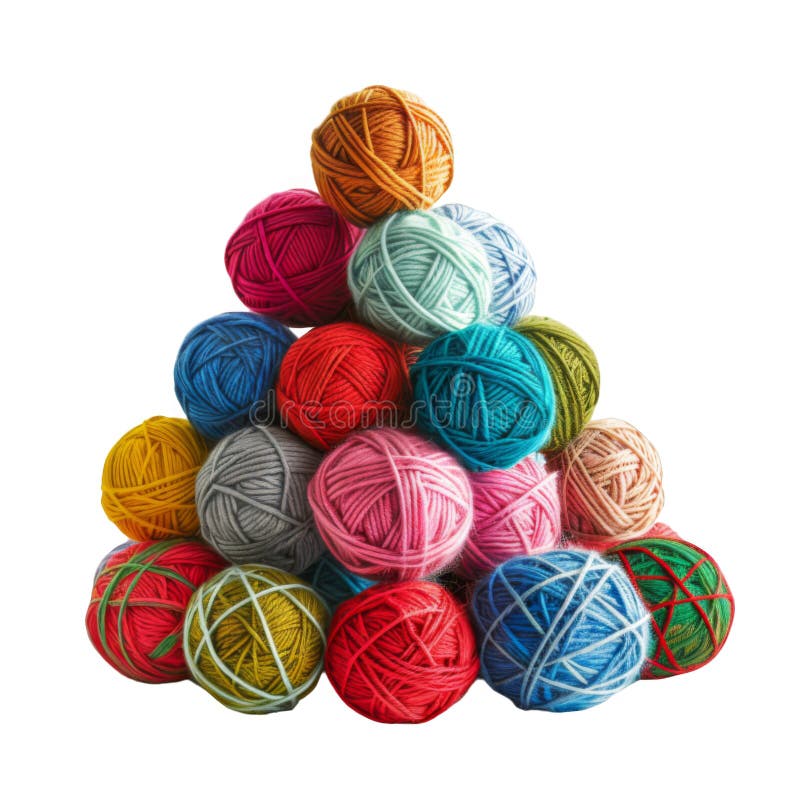 A Triangular Stack of Colorful Yarn Balls Stock Photo - Illustration of ...
