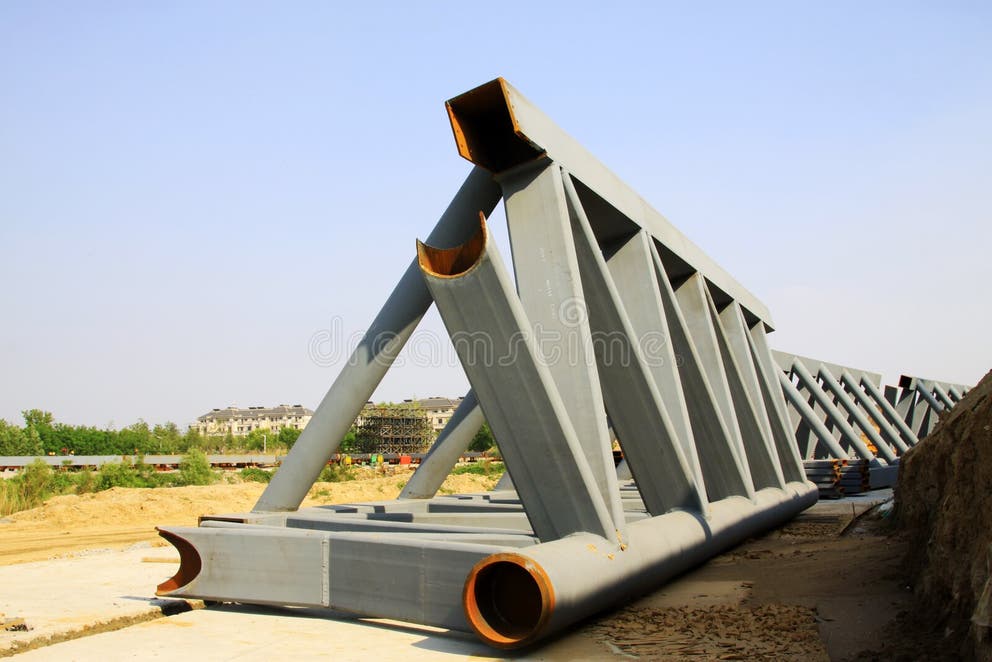 Triangular Steel Frame Structure Stock Image - Image of construction ...