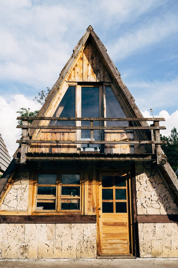 Triangular Stone House with a Terrace in the North of Montenegro Stock ...