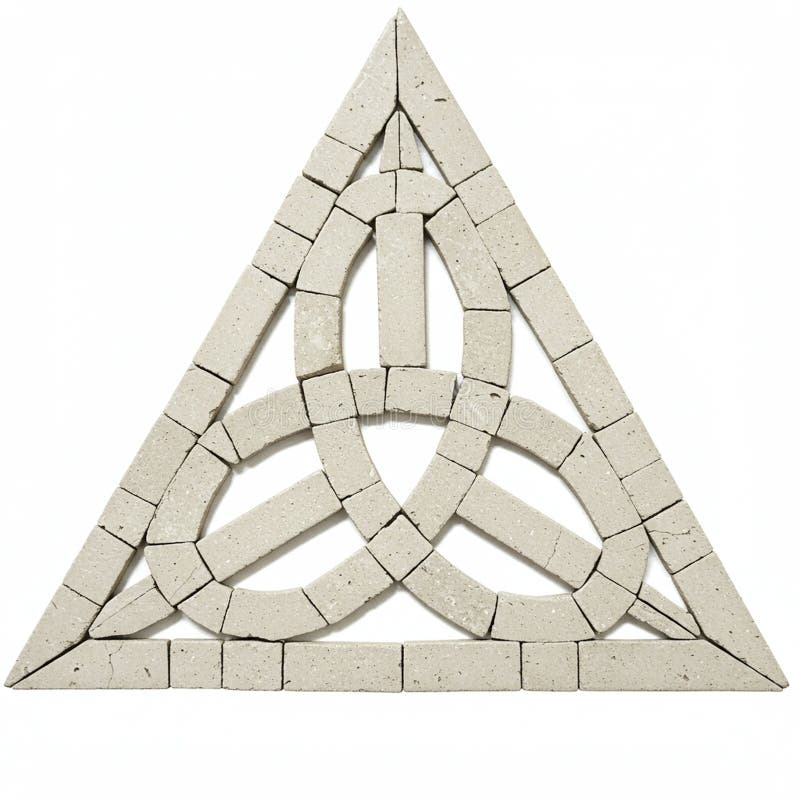 A Triangular Stone Mosaic Featuring a Triquetra, or Celtic Knot, Design ...