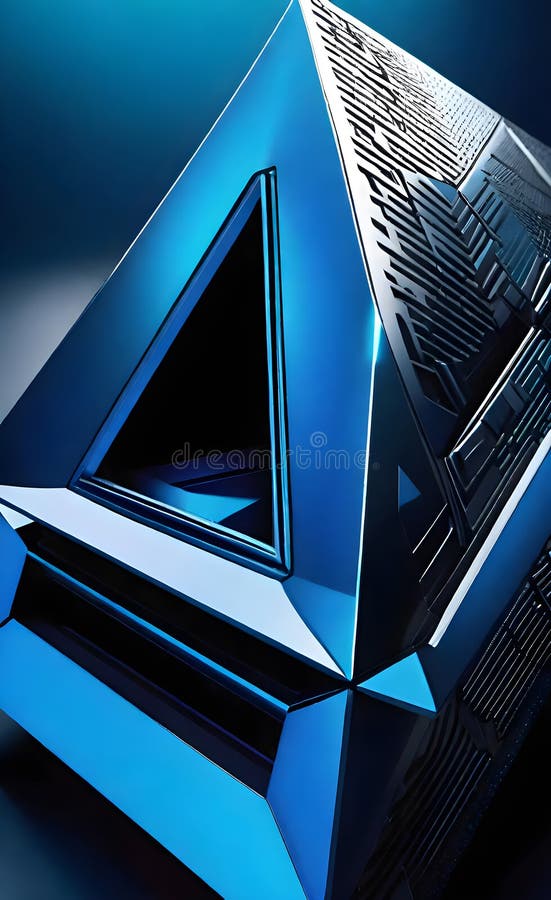 Triangular Object with a Futuristic Design Embedded Stock Illustration ...