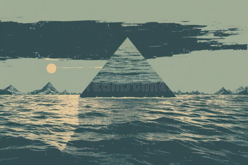 A Triangular Structure Floating in the Vast Ocean. Suitable for Various ...