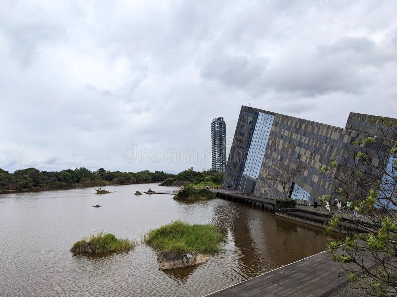 Triangular Structure of Lanyang Museum Next To a Pond Editorial Image ...