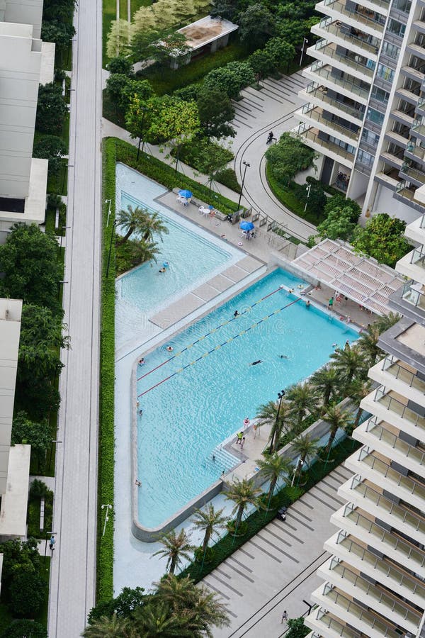 The Triangular Swimming Pool is Located in High-end Residential Areas ...