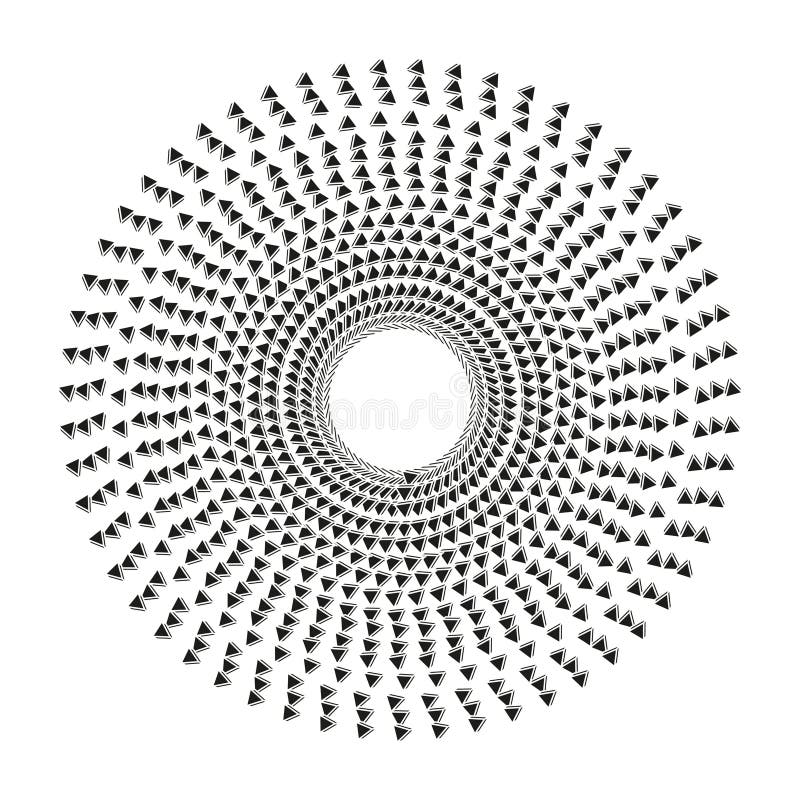 Triangular Swirl Pattern. Concentric Triangle Design. Black and White ...