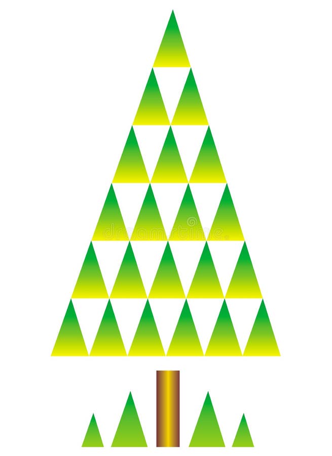 Triangular Symbolic Stylized Tree of Triangles. Tree of Life. Symbol of ...