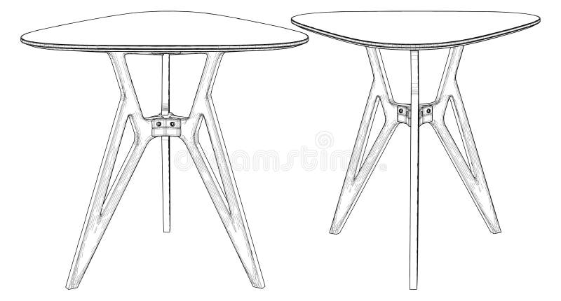 Triangular Table Vector. Illustration Isolated on White Background ...