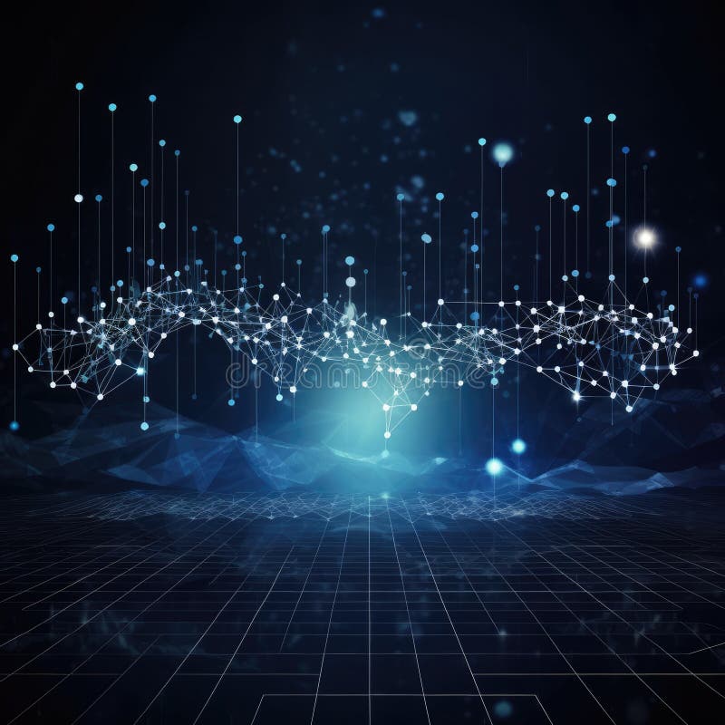 Triangular Tech Background with Connections, Internet Connection ...