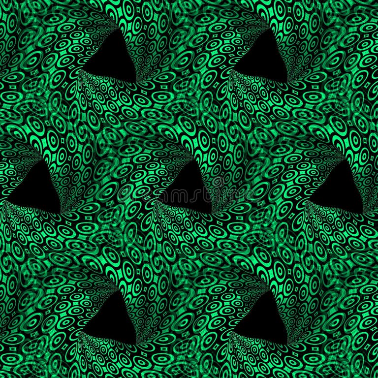 Triangular Three-fold Linked Mobius Rings on Black Background Stock ...