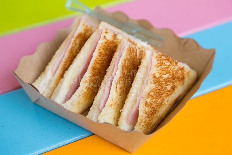 Triangular Toast Sandwiches Tuna Diagonally Cut Stock Photo - Image of ...