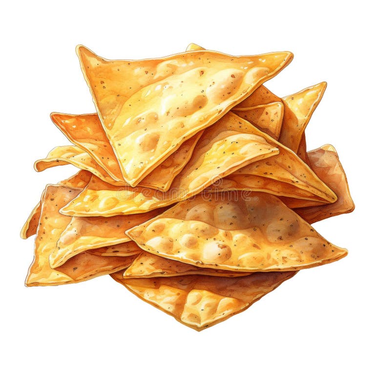 Triangular Tortilla Chips Stack Stock Image - Illustration of holiday ...