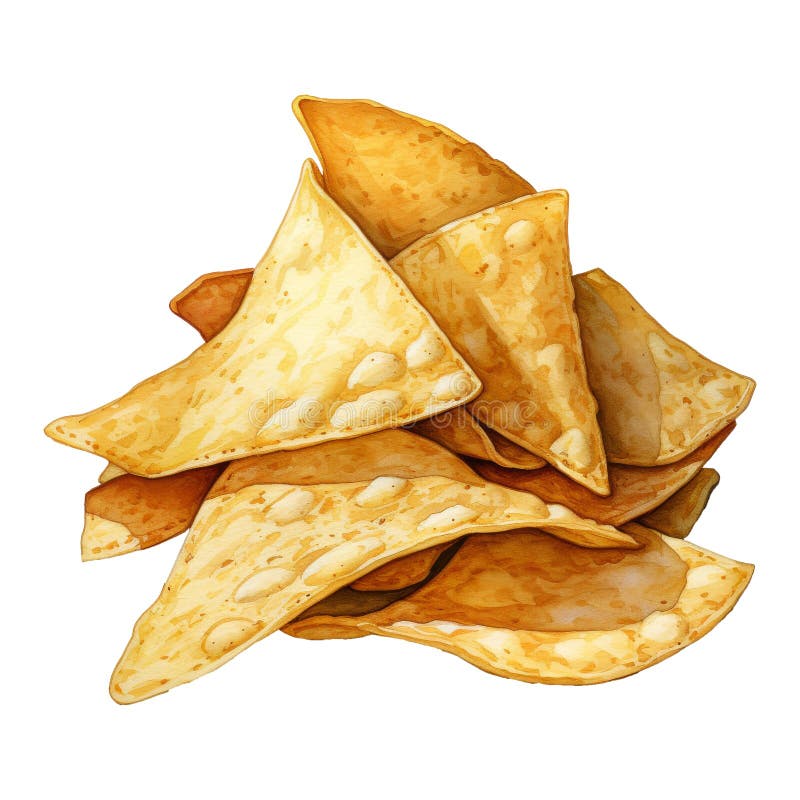 Triangular Tortilla Chips Stack Stock Image - Illustration of dinner ...