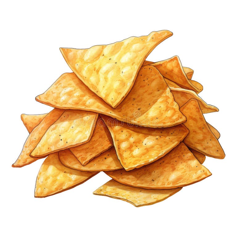 Triangular Tortilla Chips Stack Stock Photo - Illustration of mexican ...
