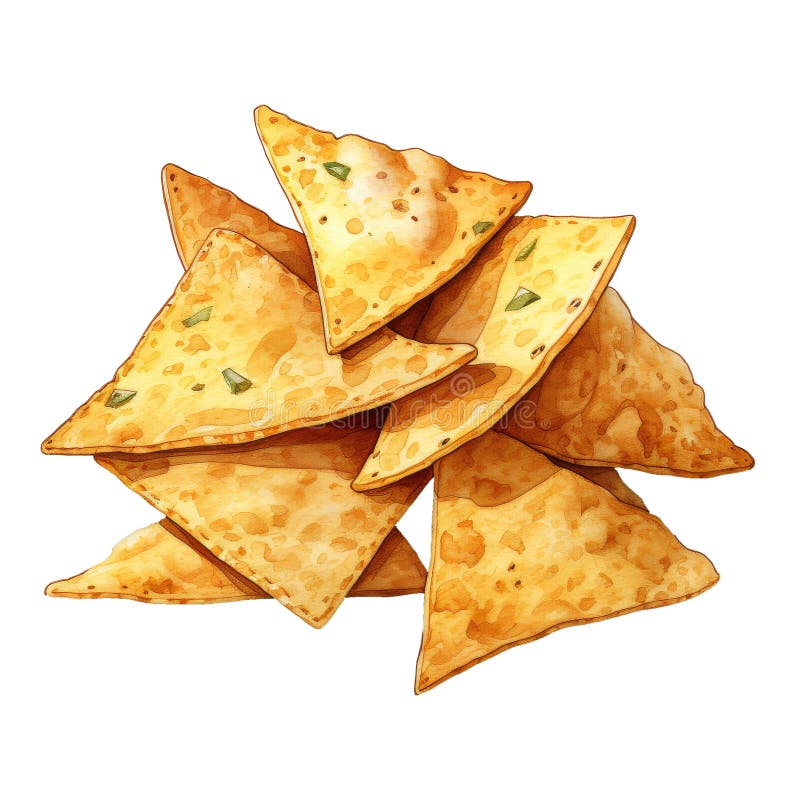 Triangular Tortilla Chips Stack Stock Image - Illustration of tortilla ...
