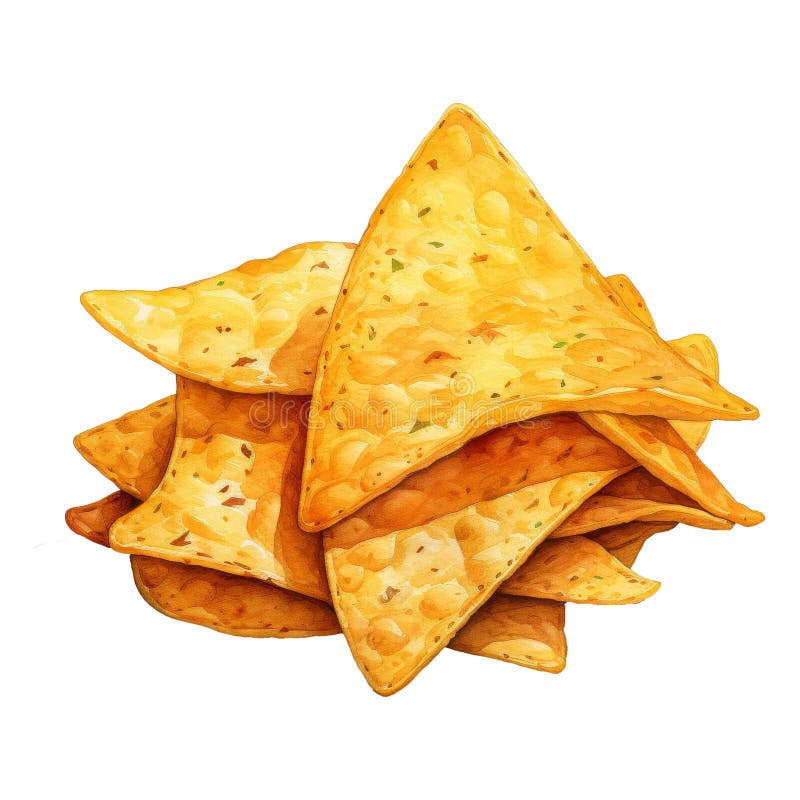Triangular Tortilla Chips Stack Stock Photo - Illustration of homemade ...