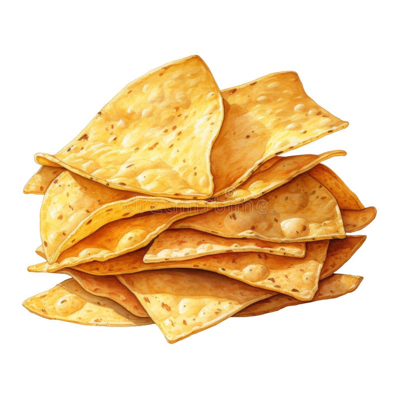 Triangular Tortilla Chips Stack Stock Image - Illustration of stack ...