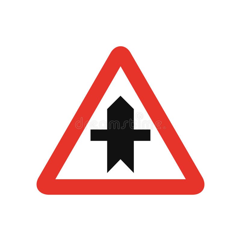 Two Triangular Traffic Signs Stock Vector - Illustration of stop, signs ...