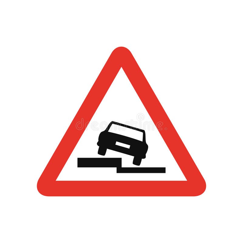 Warning Slope Symbol Sign,Vector Illustration, Isolate on White ...