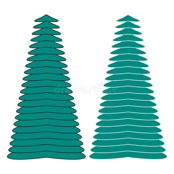 Triangular Tree Shapes. Abstract Nature Forms. Geometric Forest ...