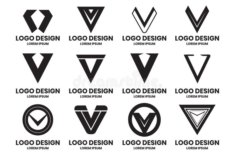 Triangular or V Shaped Logo in Modern Style for Decoration Stock Vector ...