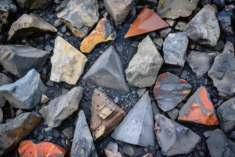 Triangular Volcanic Rock Lying on Black Volcanic Sand Stock Photo ...