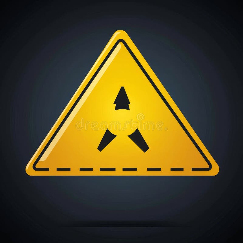 Triangular Warning Sign with Arrows. Vector Illustration. Eps 10 Stock ...