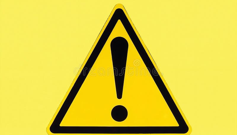 Yellow Triangular Warning Sign with Black Exclamation Mark. Generative ...