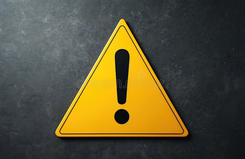 Triangular Warning Sign, Bright Yellow Color with Black Exclamation ...