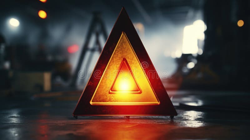 A Triangular Warning Sign Placed on a Table, Suitable for Safety or ...