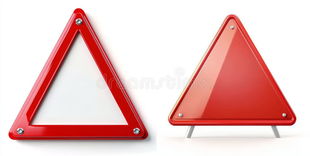 Triangular Warning Sign with Red Frame and Blank Center, Ideal for ...