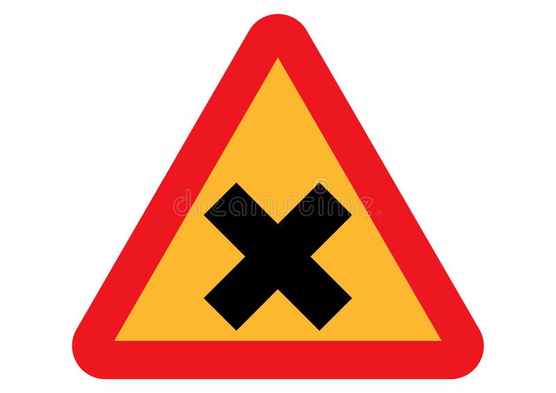 Cross road sign stock illustration. Illustration of signal - 178334709
