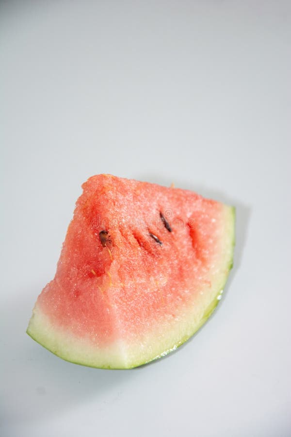 A Slice of Fresh Red Watermelon with Plump and Delicate Flesh Stock ...