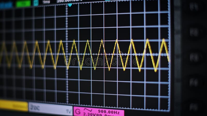 Triangular Wave on Oscilloscope Display Stock Footage - Video of waveform, electronic: 319238282