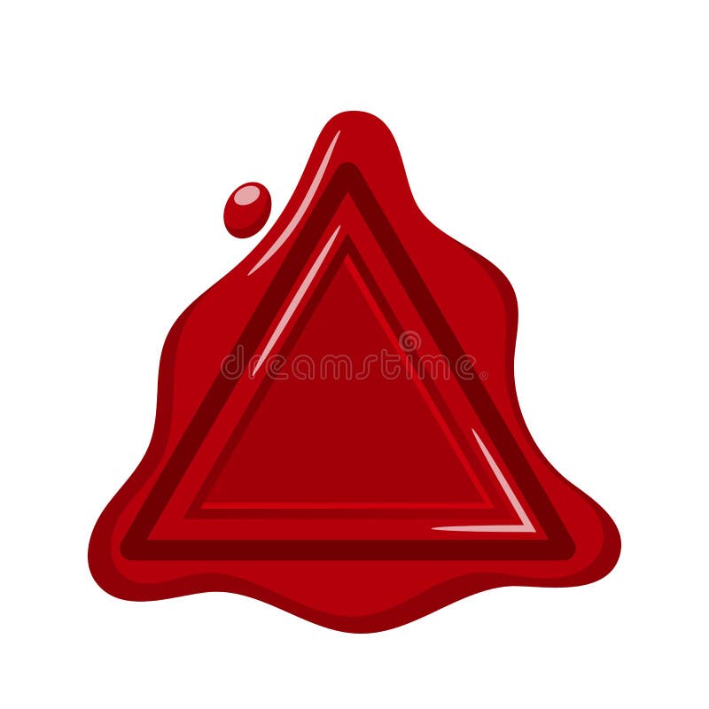 Triangular Wax Seal Stamp Retro Label Isolated Red Certificate Tag Document Envelope