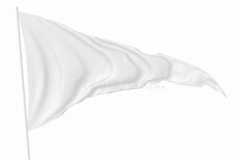 White Triangular Flag with Flagpole Stock Illustration - Illustration ...