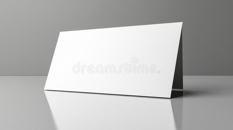 Triangular White Folded Card on a Reflective Surface Minimalist ...